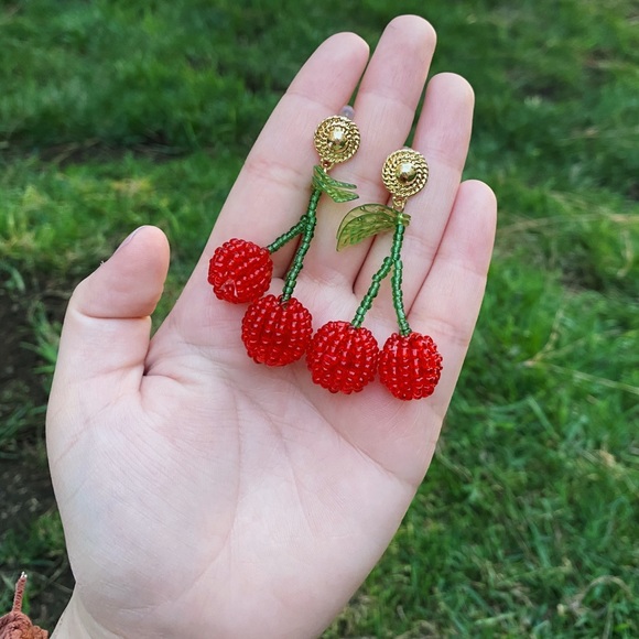 Jewelry | Cherry Beaded Earrings | Poshmark